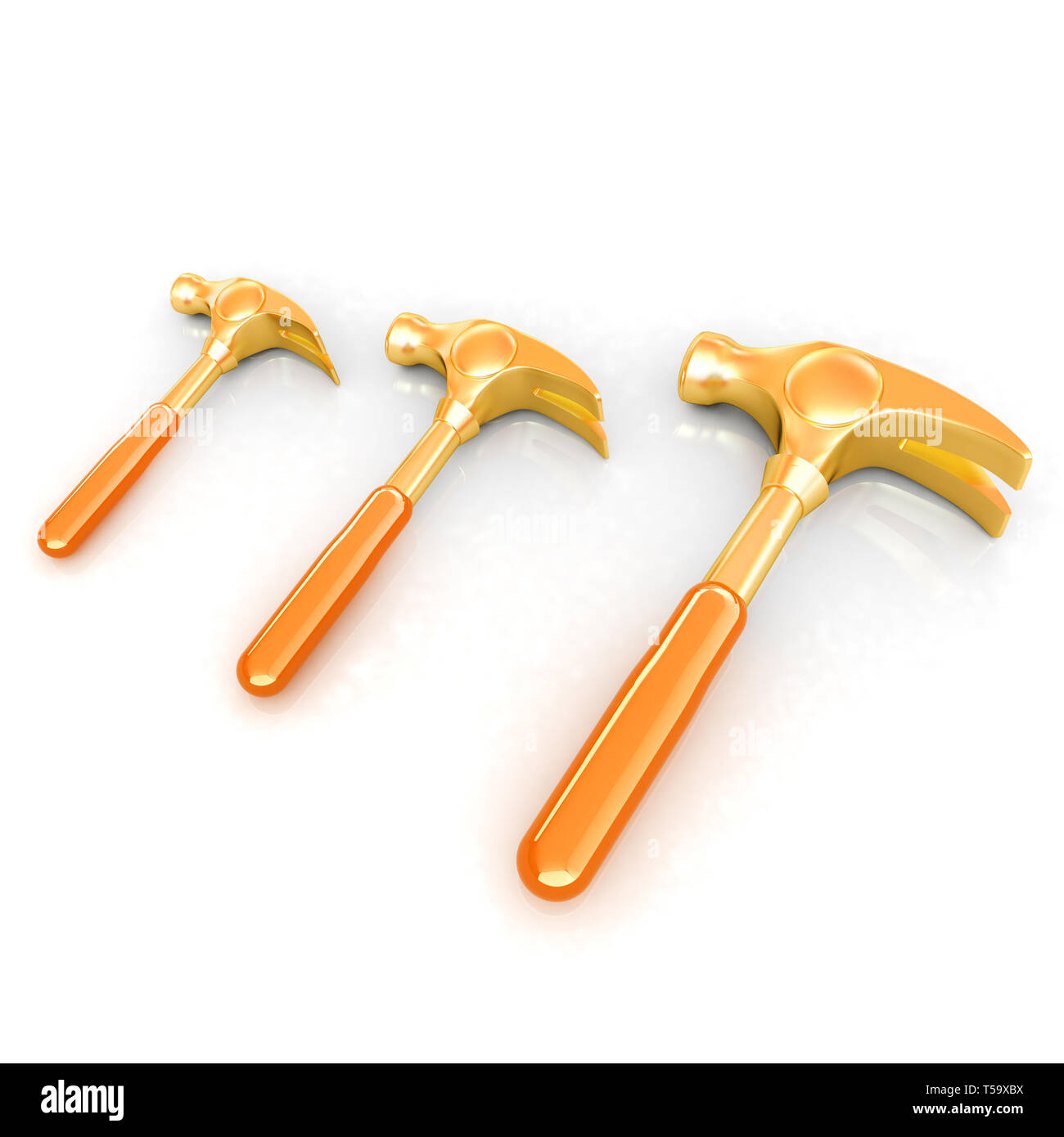 Hammer on white background Stock Photo - Alamy