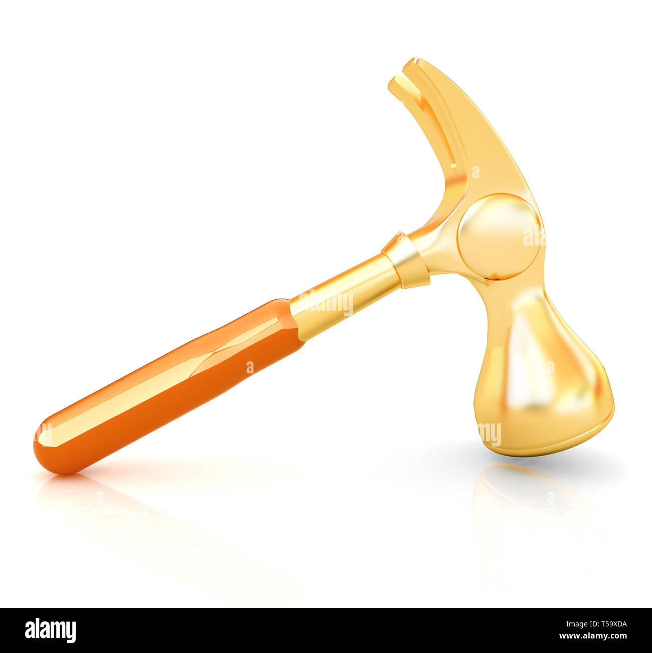 Hammer on white background Stock Photo - Alamy