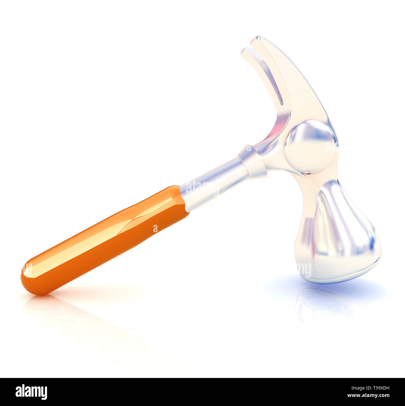 Hammer on white background Stock Photo - Alamy