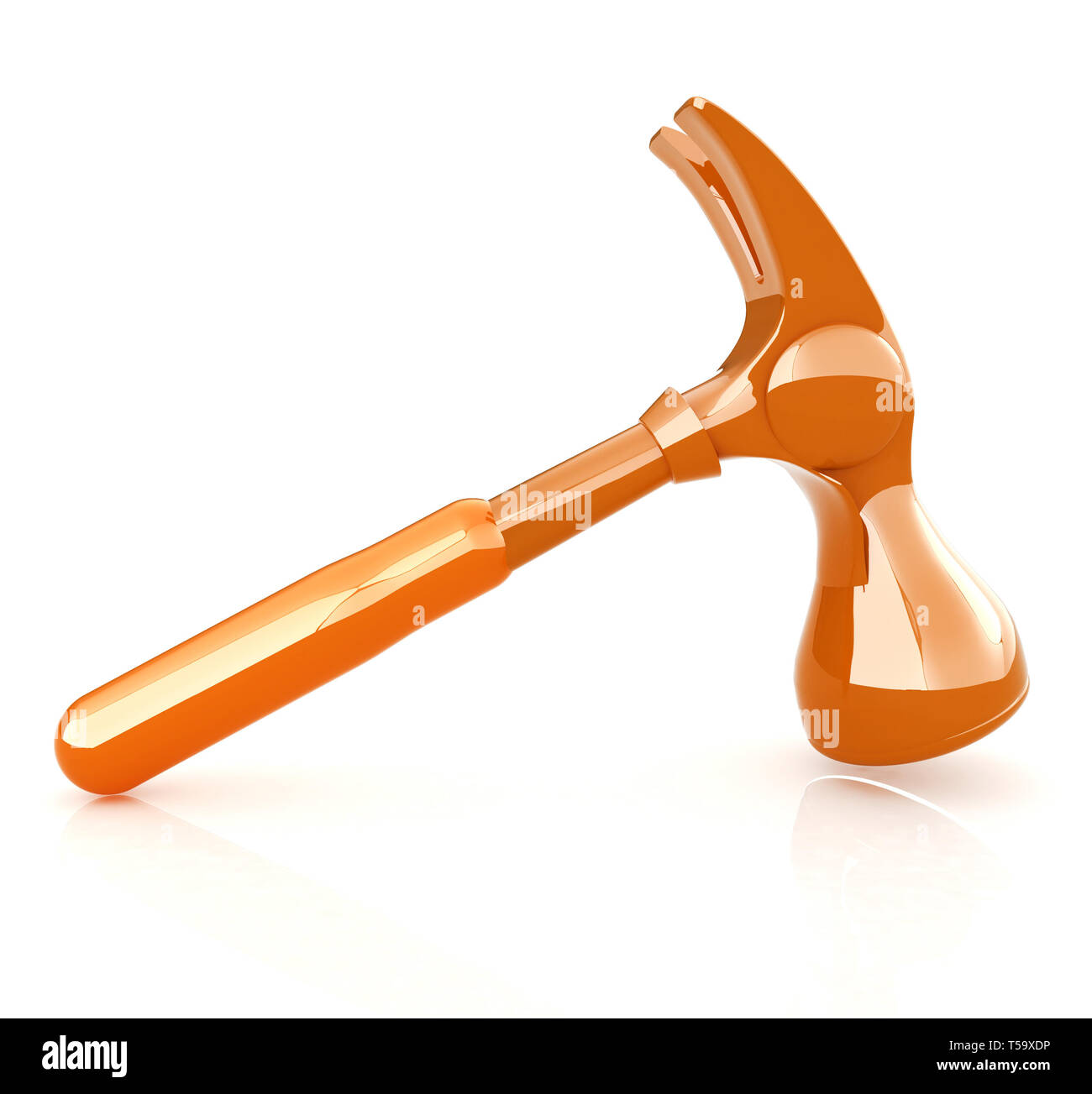 Hammer on white background Stock Photo - Alamy