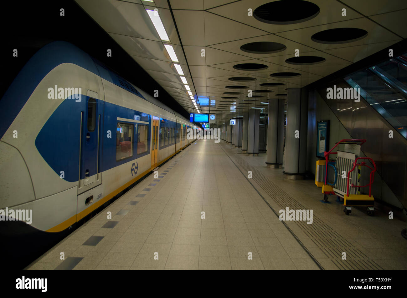 Train Station Under Schiphol Airport The Netherlands 2019 Stock Photo ...