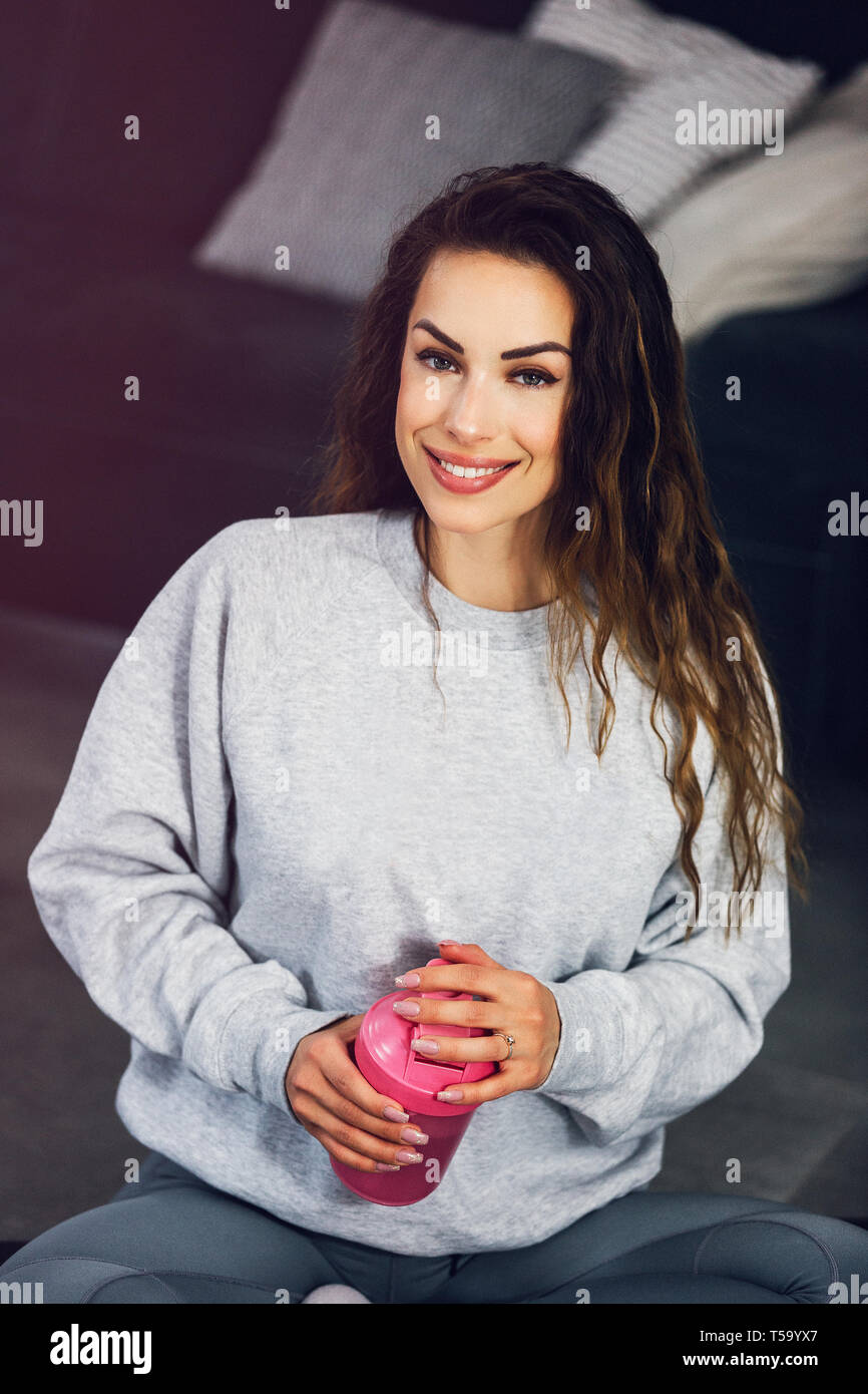 Women protein shake hi-res stock photography and images - Alamy