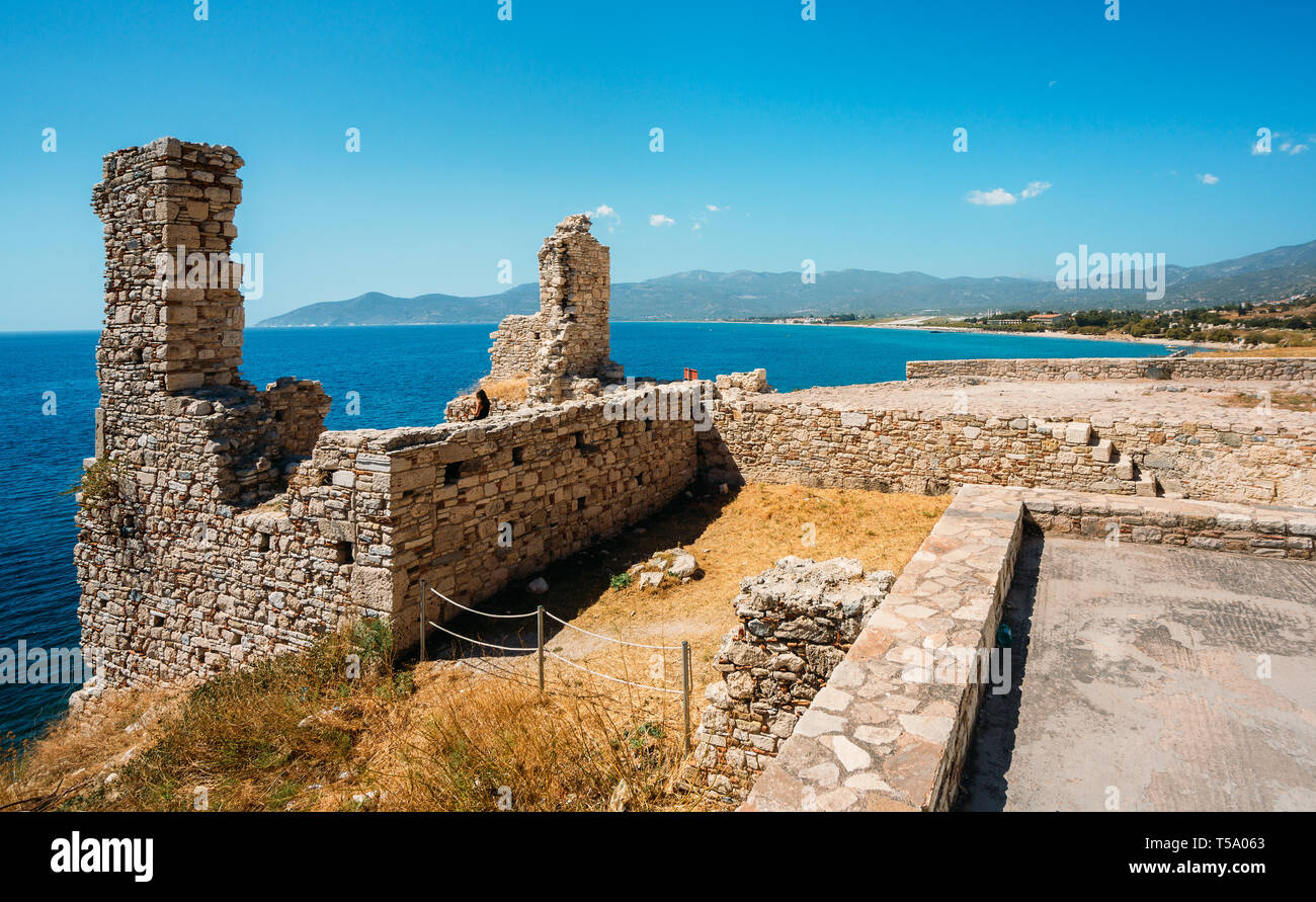 View on Potokaki beach from Castle of Lykourgos Logothetis in Samos ...