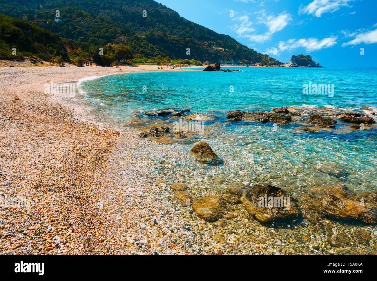Beautiful Potami beach on Samos Island in Greece Stock Photo - Alamy