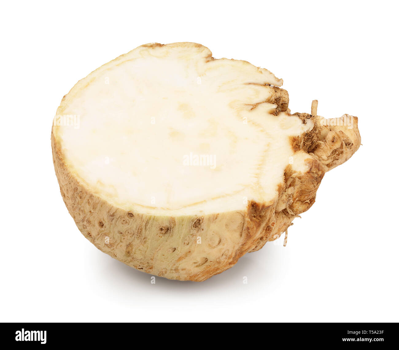 Fresh celery root half isolated on white background Stock Photo - Alamy