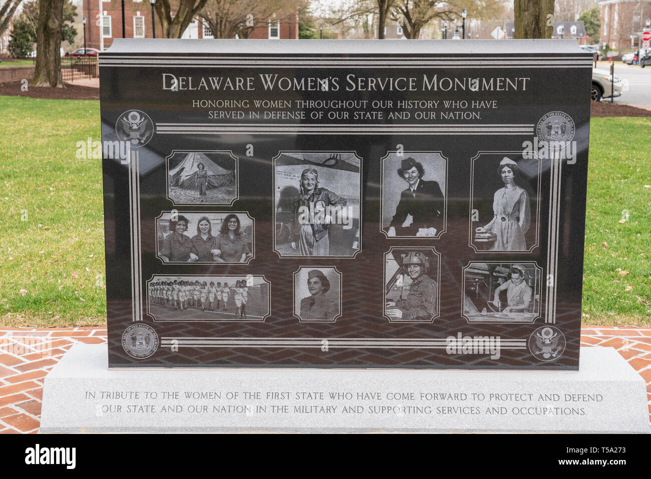 Dover, DE - April 5, 2019: This Delaware Women's Service Monument is ...