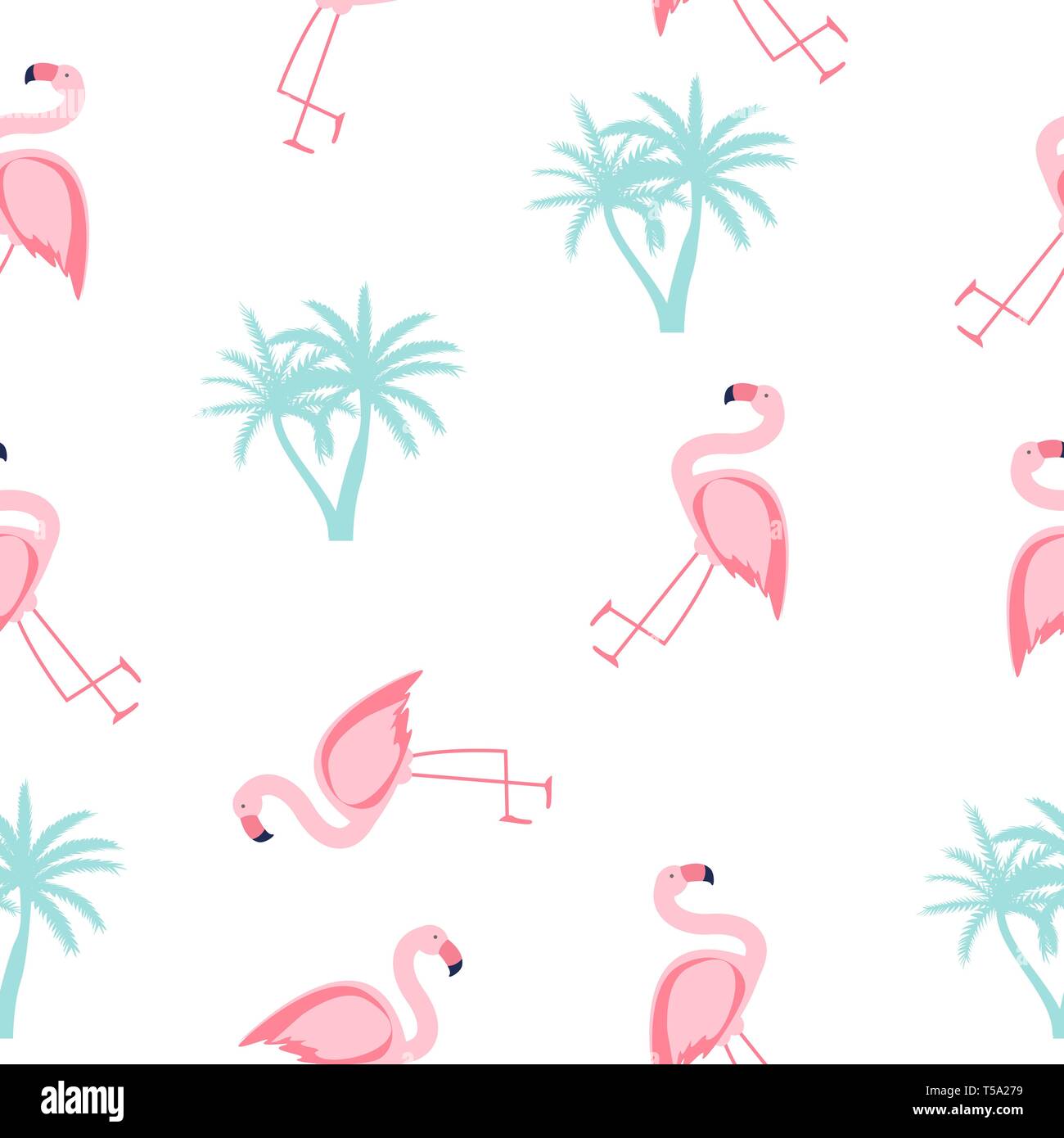 Cute Seamless Flamingo Pattern Vector Illustration EPS10 Stock Vector ...