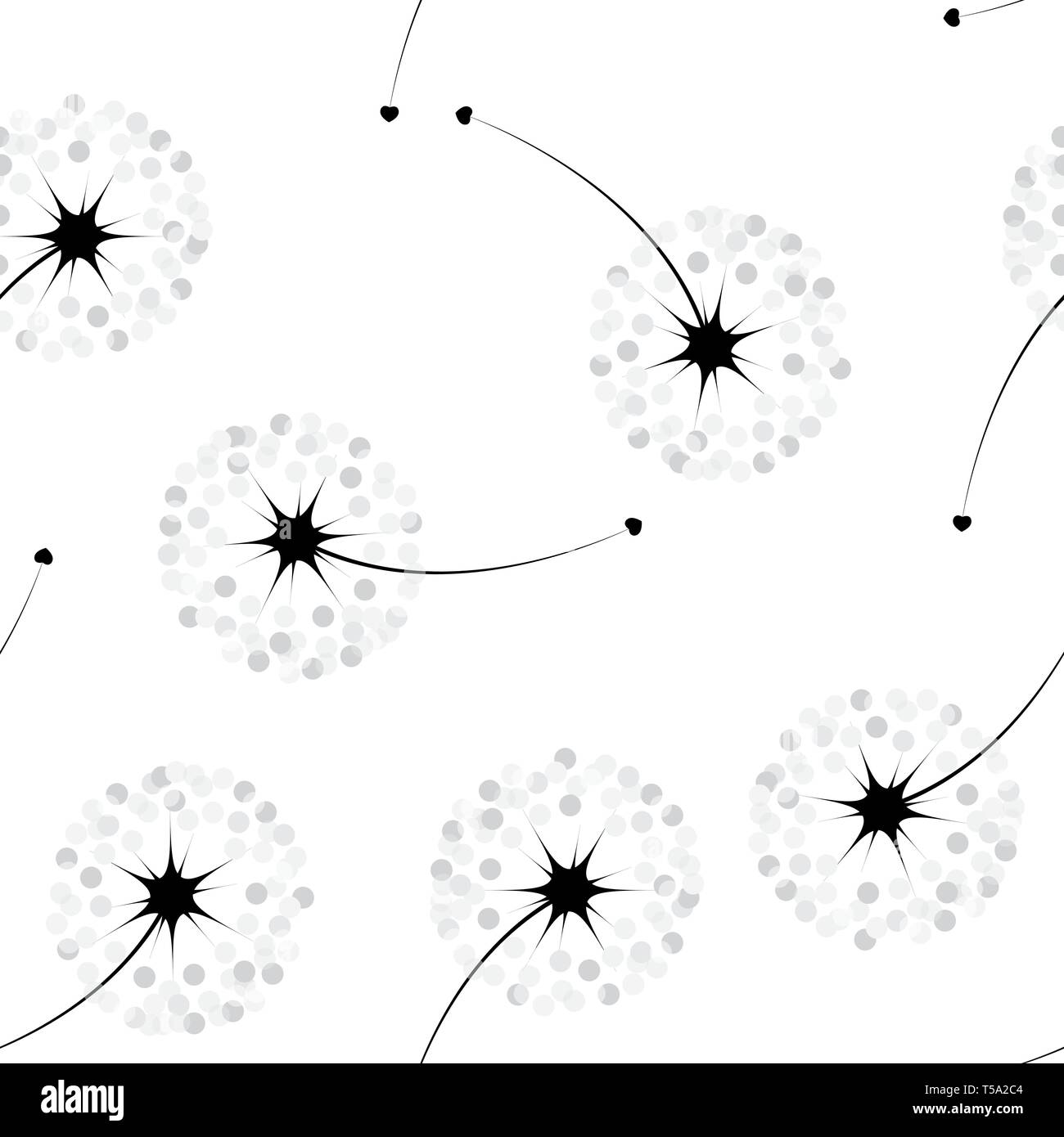 Abstract dandelion seamless pattern background vector illustration ...
