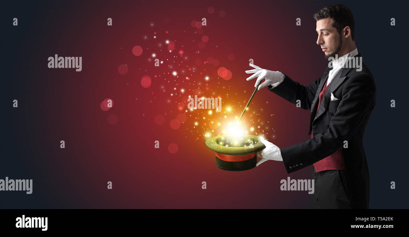 White glove hand conjuring something mysterious Stock Photo - Alamy
