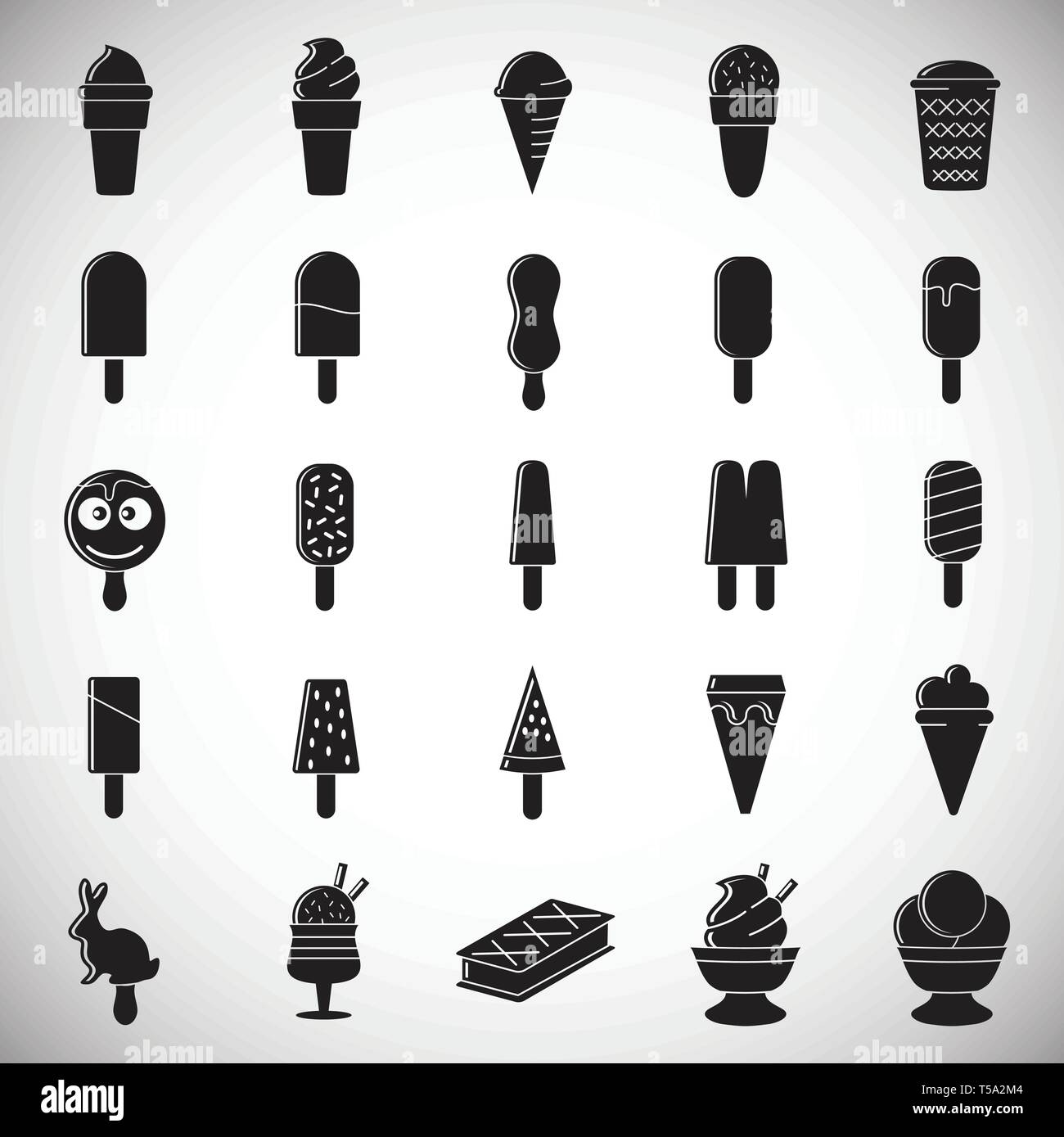 Ice cream icons set on white background for graphic and web design ...