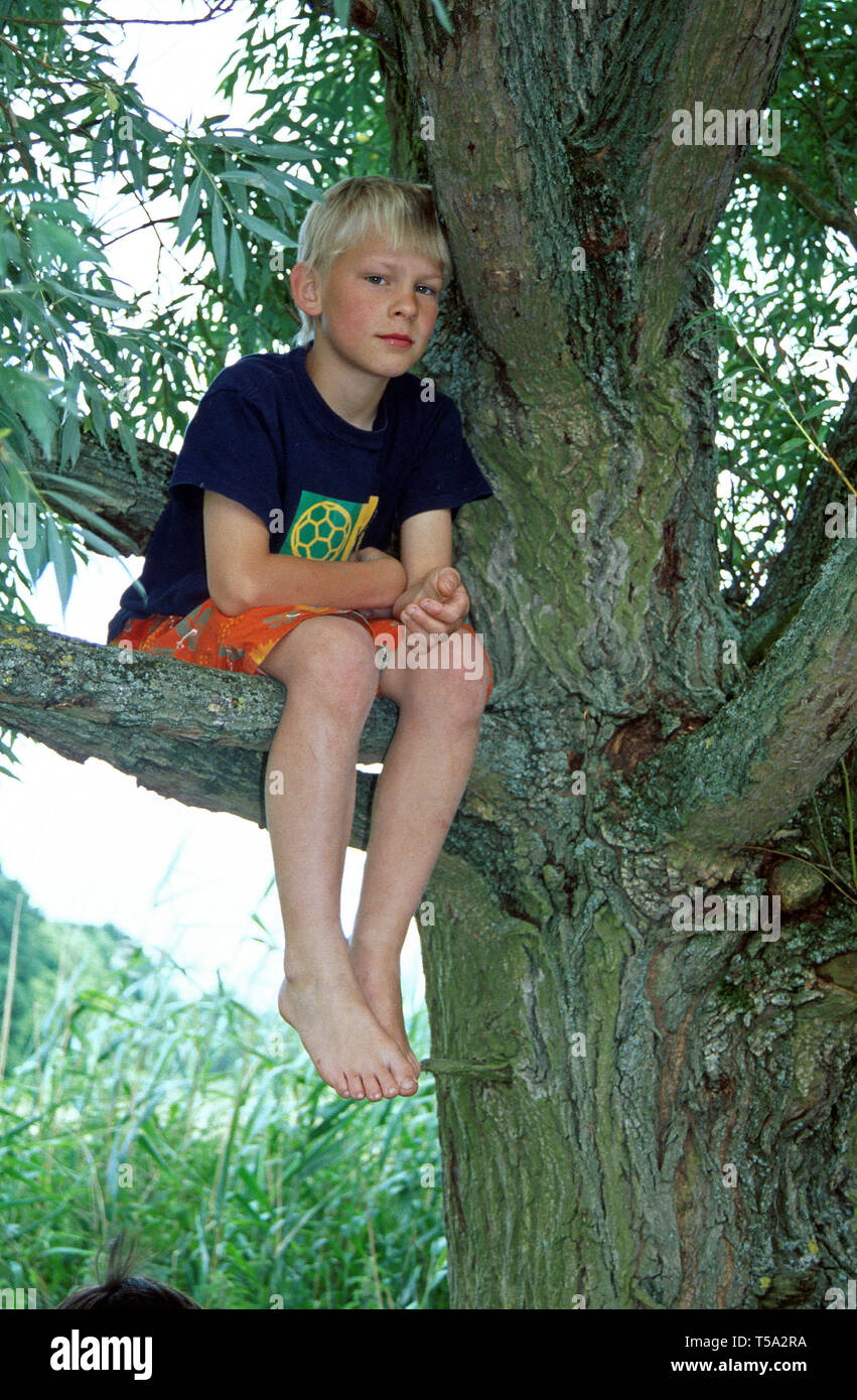 Page 2 - Boy Climbing Tree Barefoot High Resolution Stock Photography ...