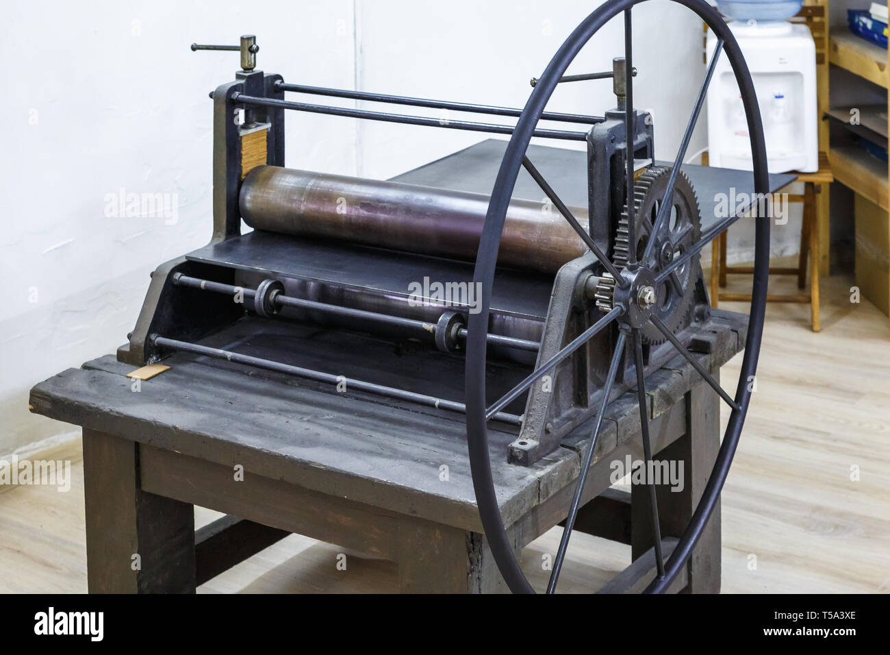 gears mechanism. details of old ancient machine for making engravings ...