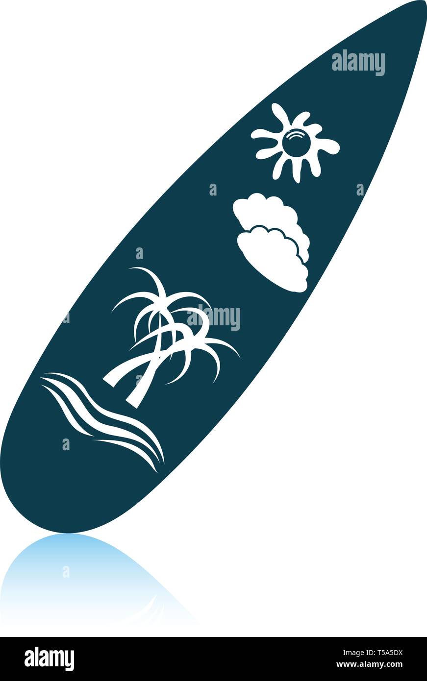 Surfboard icon. Shadow reflection design. Vector illustration Stock ...