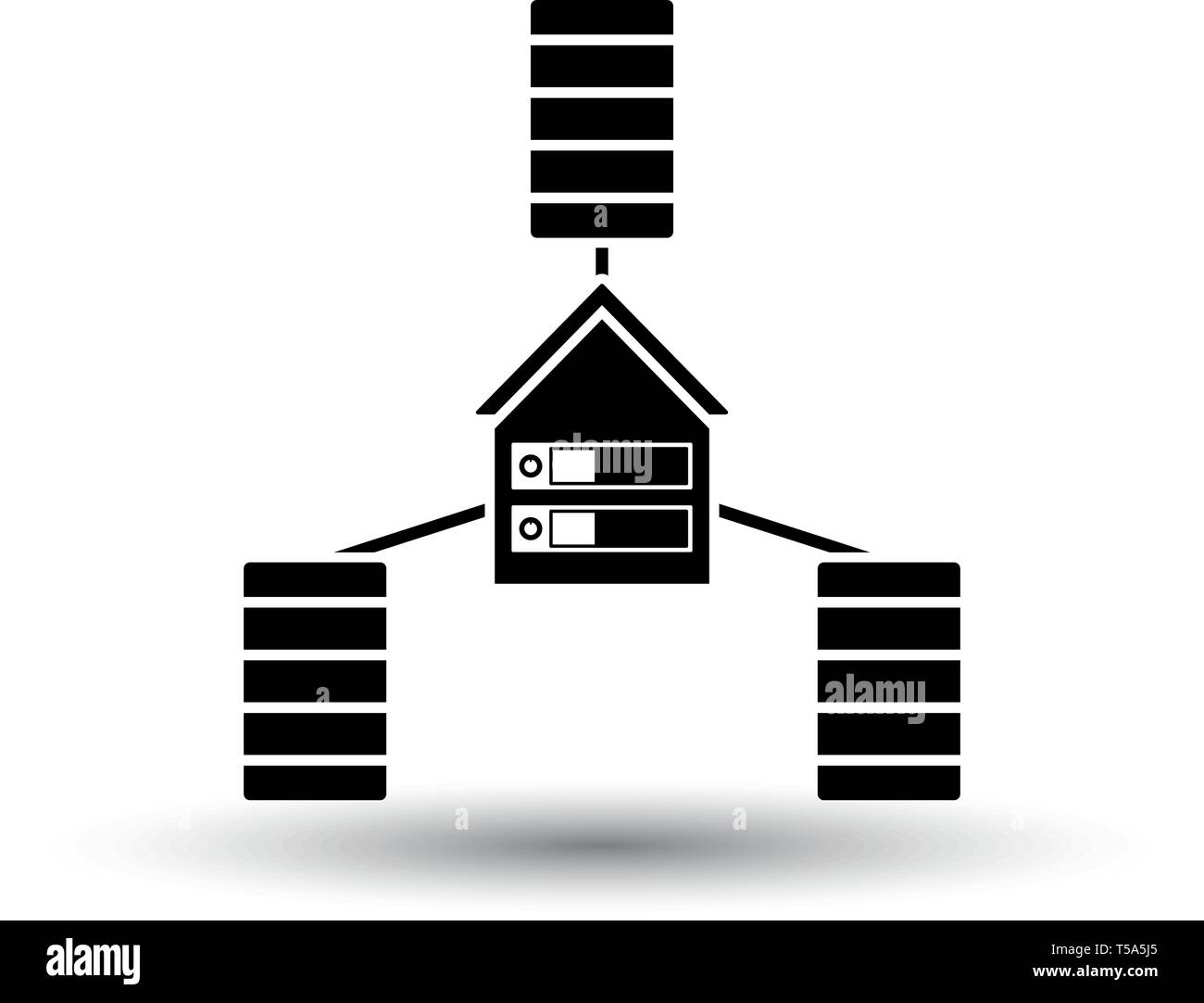 Datacenter Icon. Black on White Background With Shadow. Vector ...