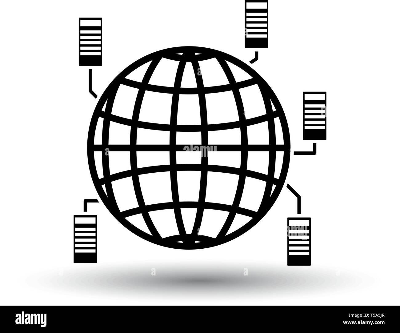 Big Data Icon. Black on White Background With Shadow. Vector ...