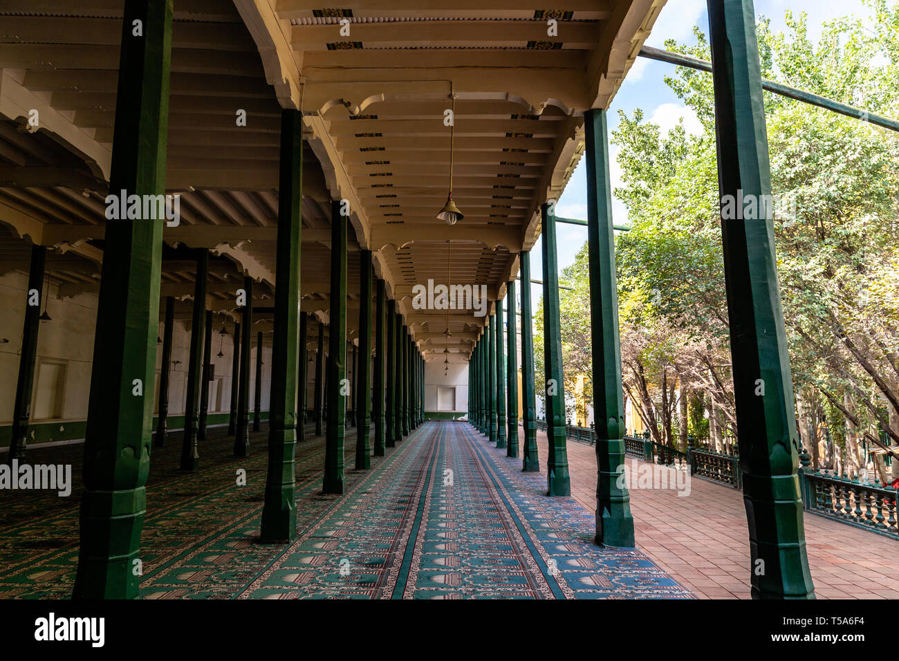 Kashgar, Xinjiang, China: the interiors of Id Kah Mosque, the most ...