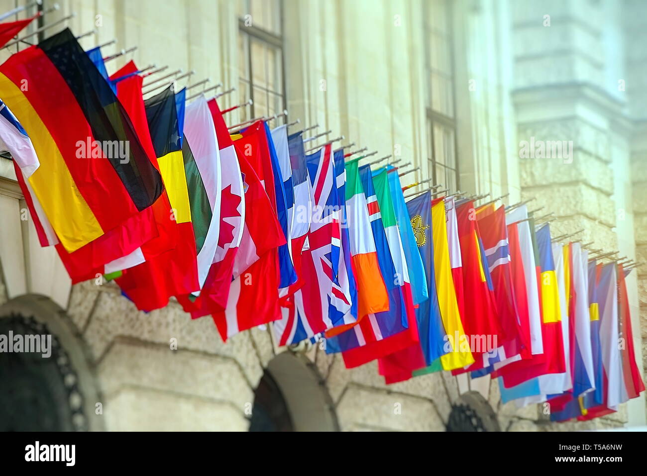 flags of different countries on background Stock Photo - Alamy