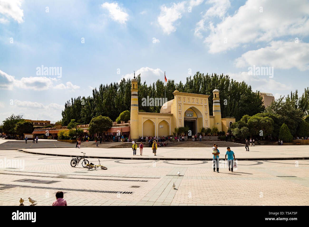 Aug 2017, Kashgar, Xinjiang, China: view of Id Kah Mosque, the most ...