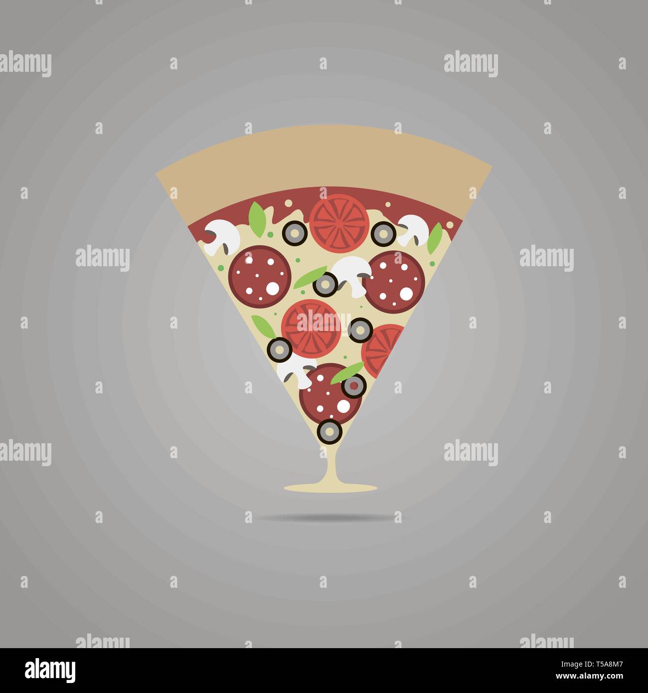 pizza symbol pointing at a map. Pizzeria emblem. Italian food ...