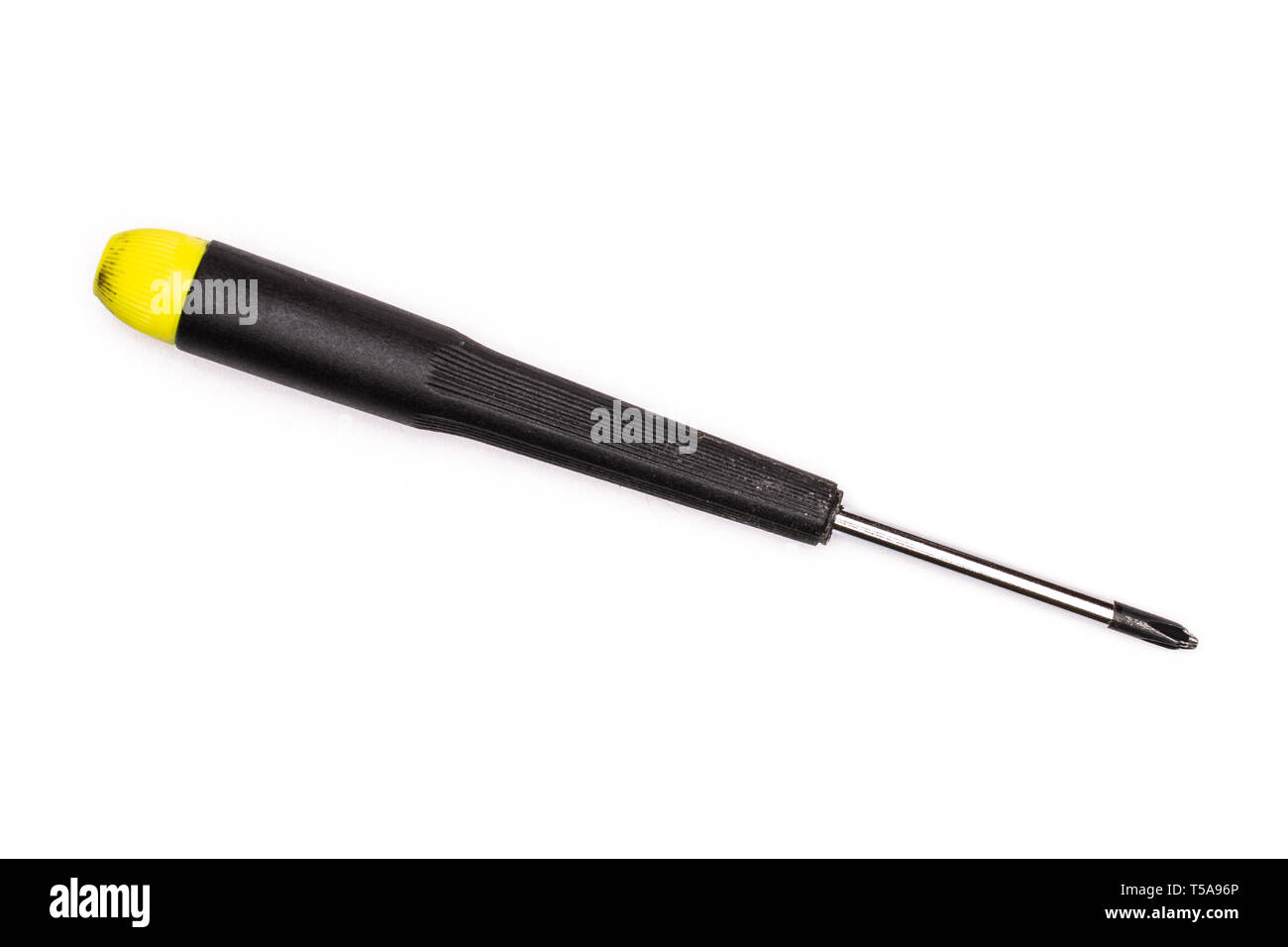 One whole square screwdriver with a yellow black plastic handle work ...