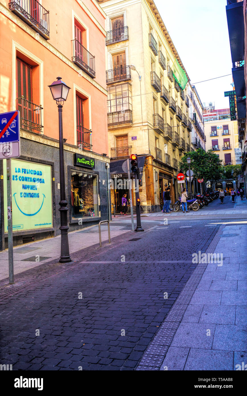 Old street in Madrid, Spain. Architecture and landmark of Madrid ...