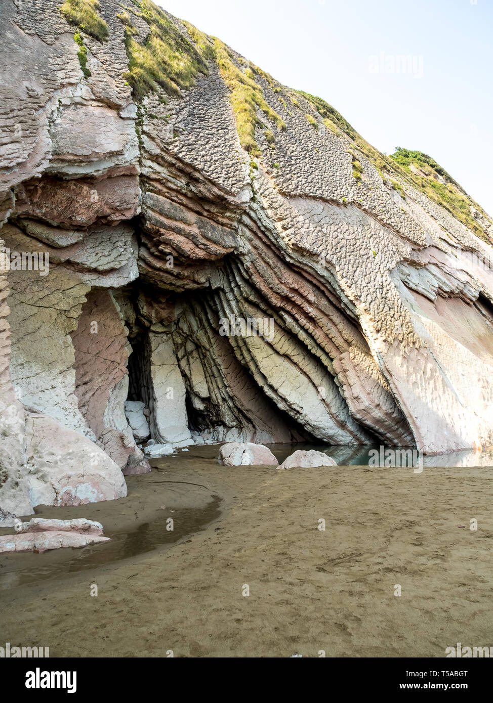 The Itzurum Flysch in Zumaia - Basque Country. Flysch is a sequence of ...
