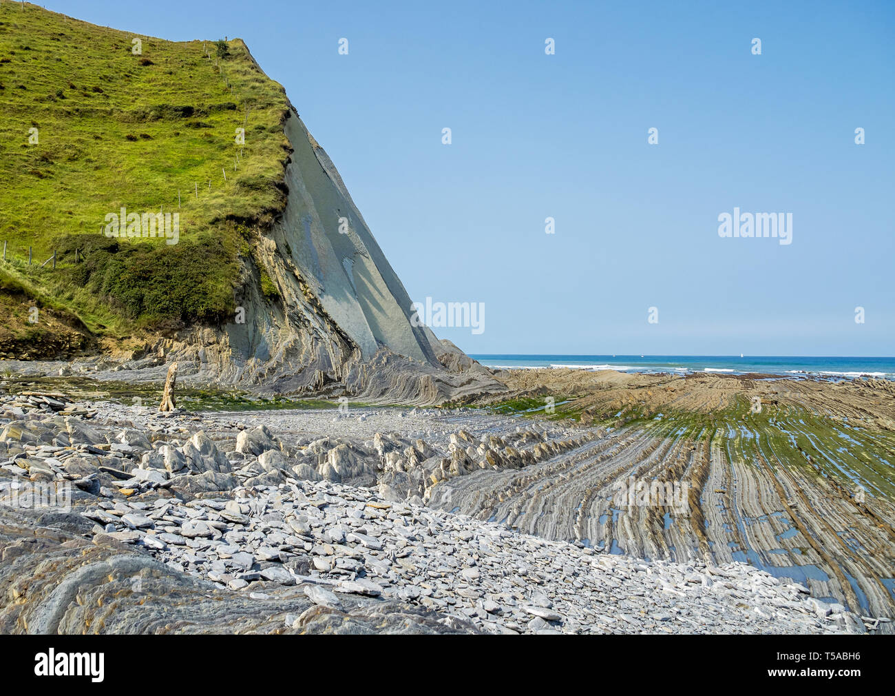 Flysch Coast of Sakoneta, Zumaia, Spain. Flysch is a sequence of ...