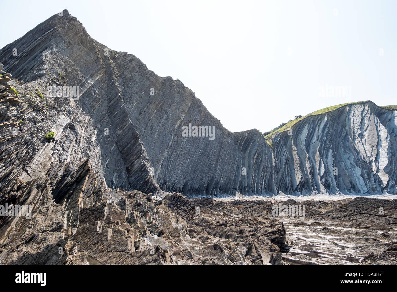 Flysch Coast of Sakoneta, Zumaia, Spain. Flysch is a sequence of ...