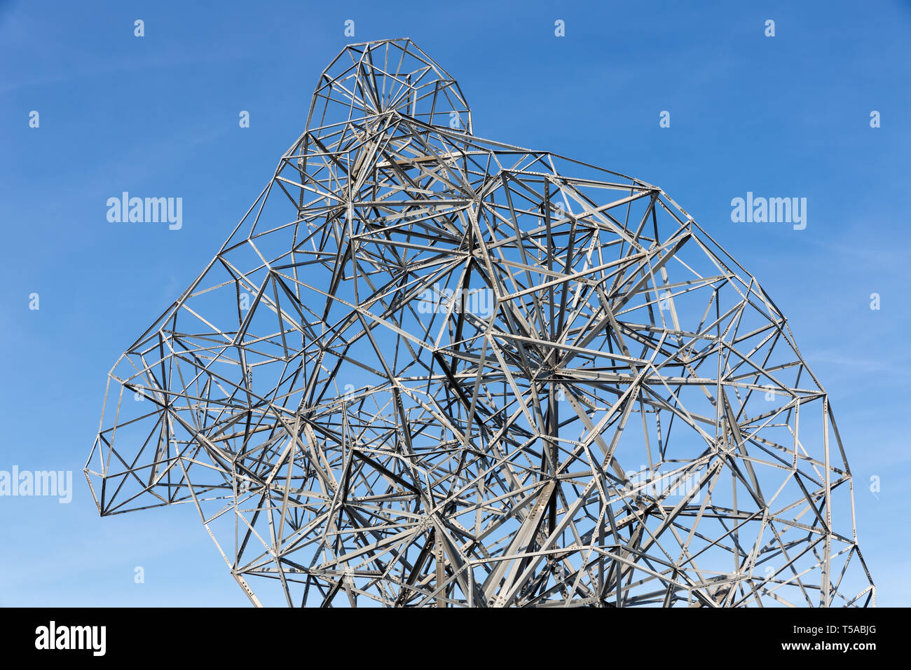 Skeleton detail of iron statue in Lelystad, The Netherlands Stock Photo ...