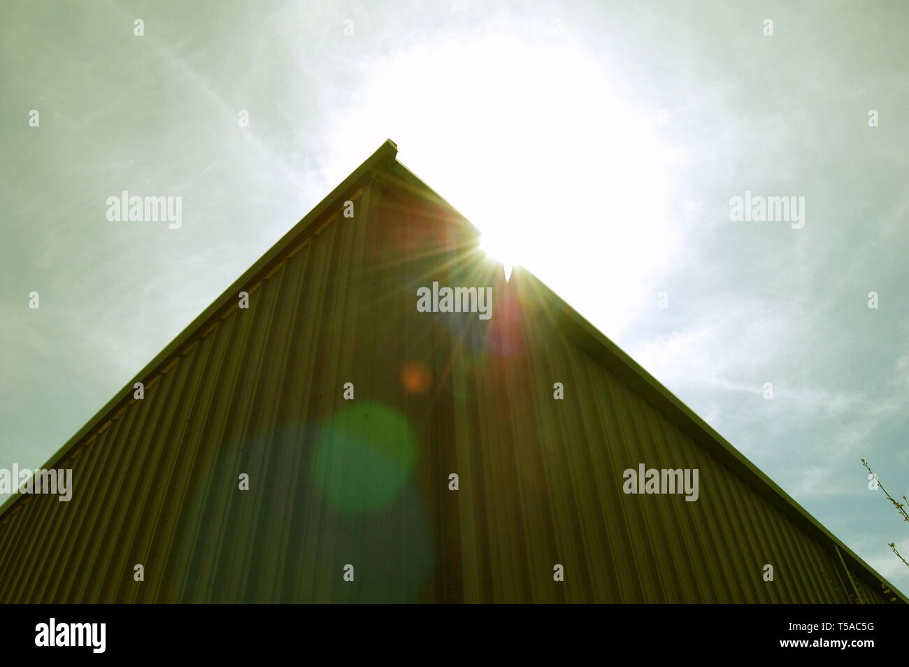 Sun Flare on Building Stock Photo - Alamy