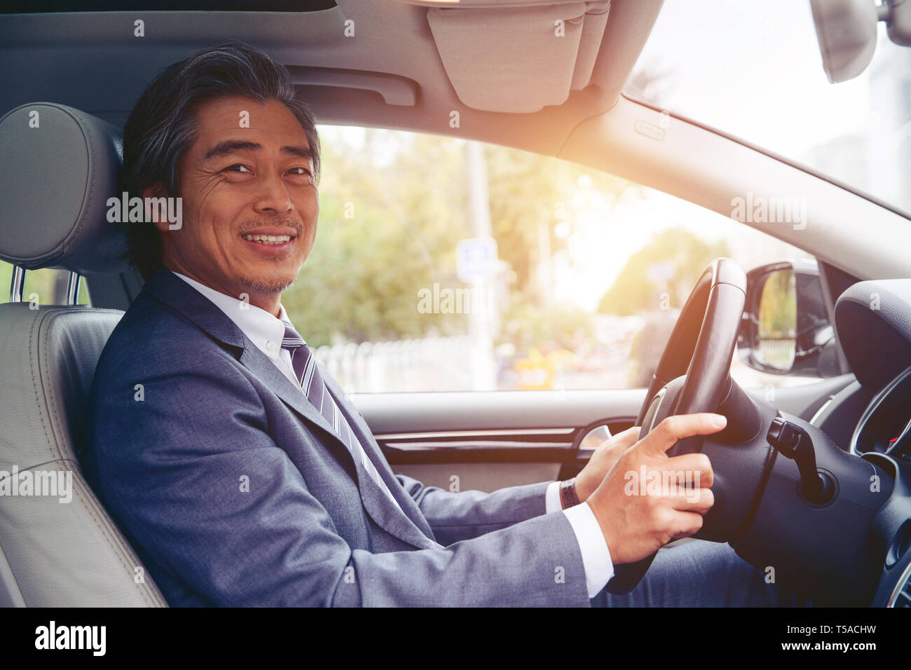 The business man driving a car Stock Photo - Alamy
