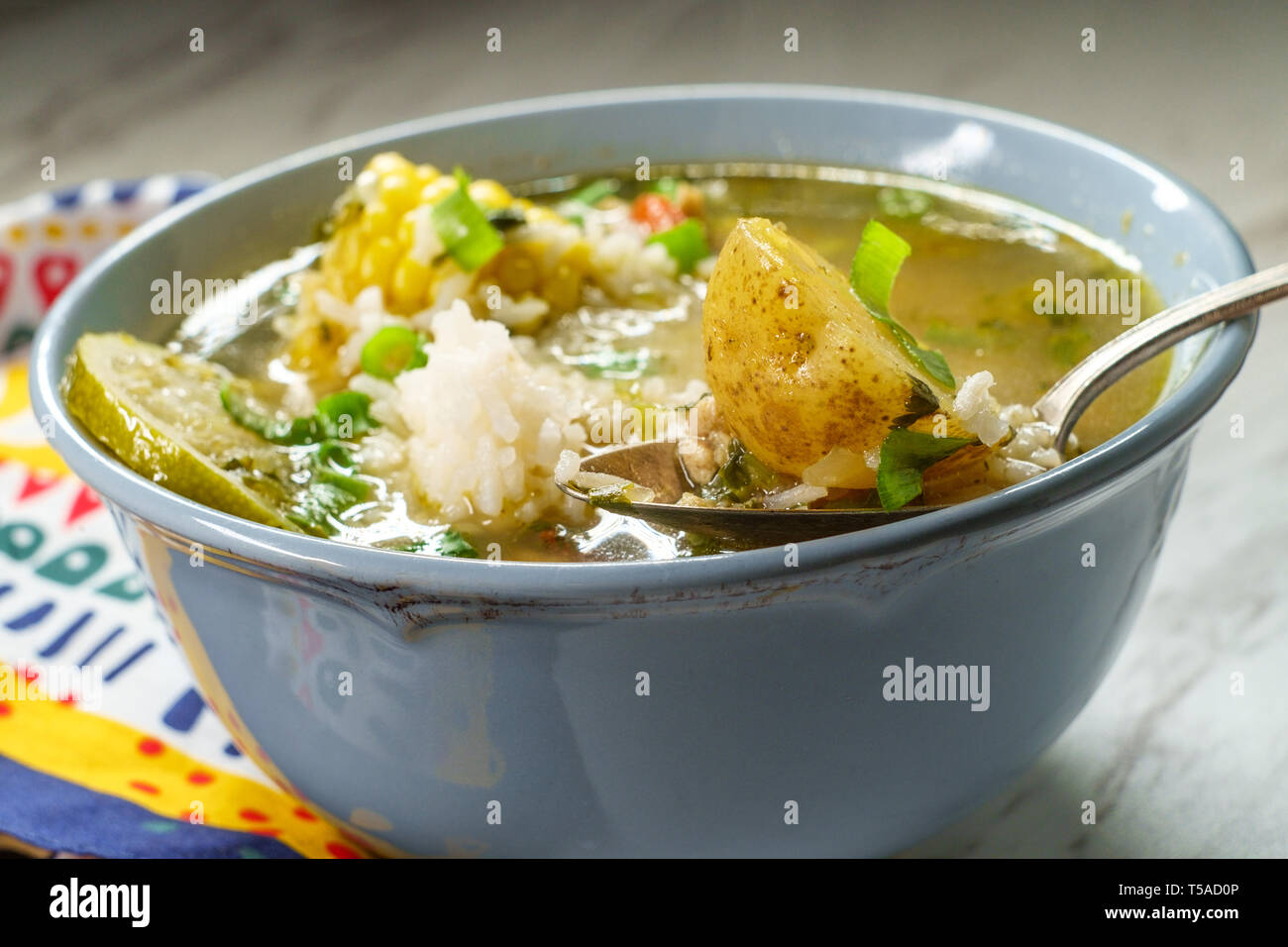 Peruvian cilantro chicken soup or Aguadito de Pollo with yukon gold ...