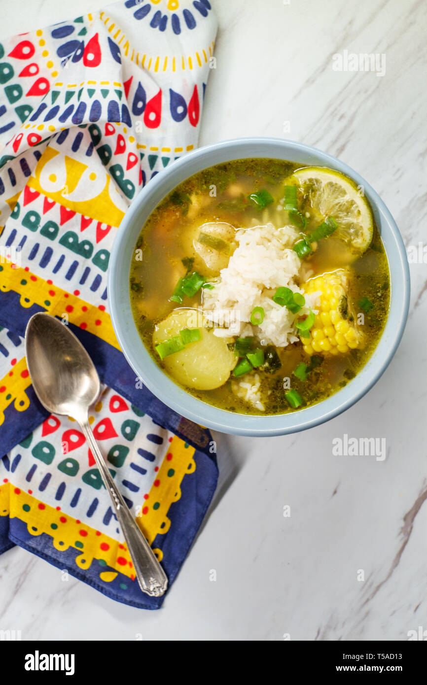 Peruvian cilantro chicken soup or Aguadito de Pollo with yukon gold ...