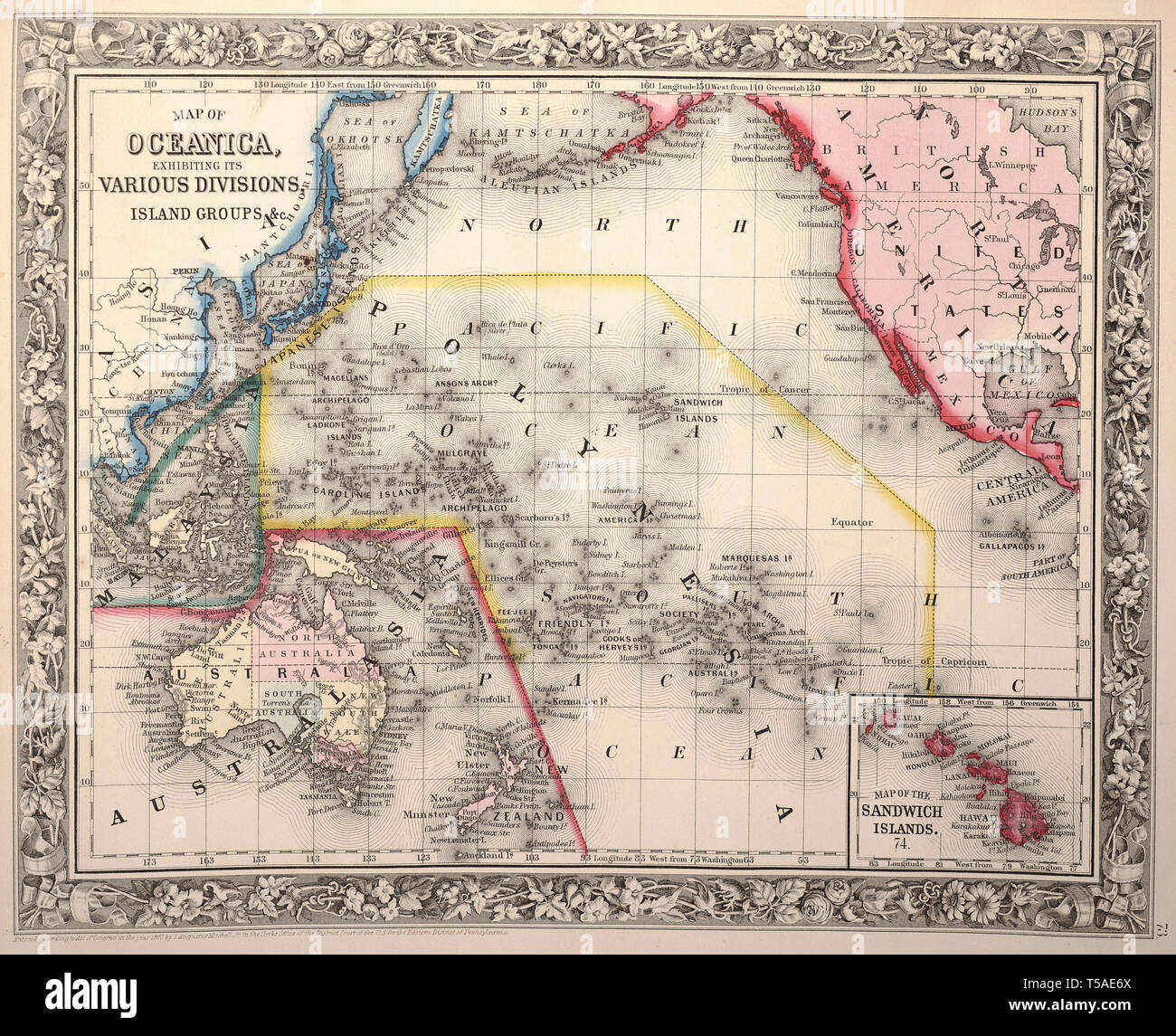 Old pacific map hi-res stock photography and images - Alamy
