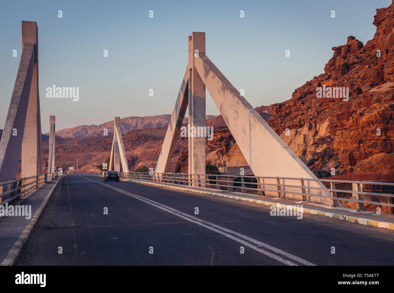 Mujib Bridge over Wadi al Mujib river on a Highway 65 in Jordan Stock ...