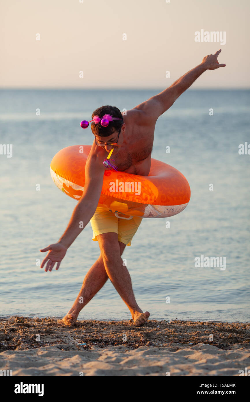 Fun dance at the seashore Stock Photo - Alamy