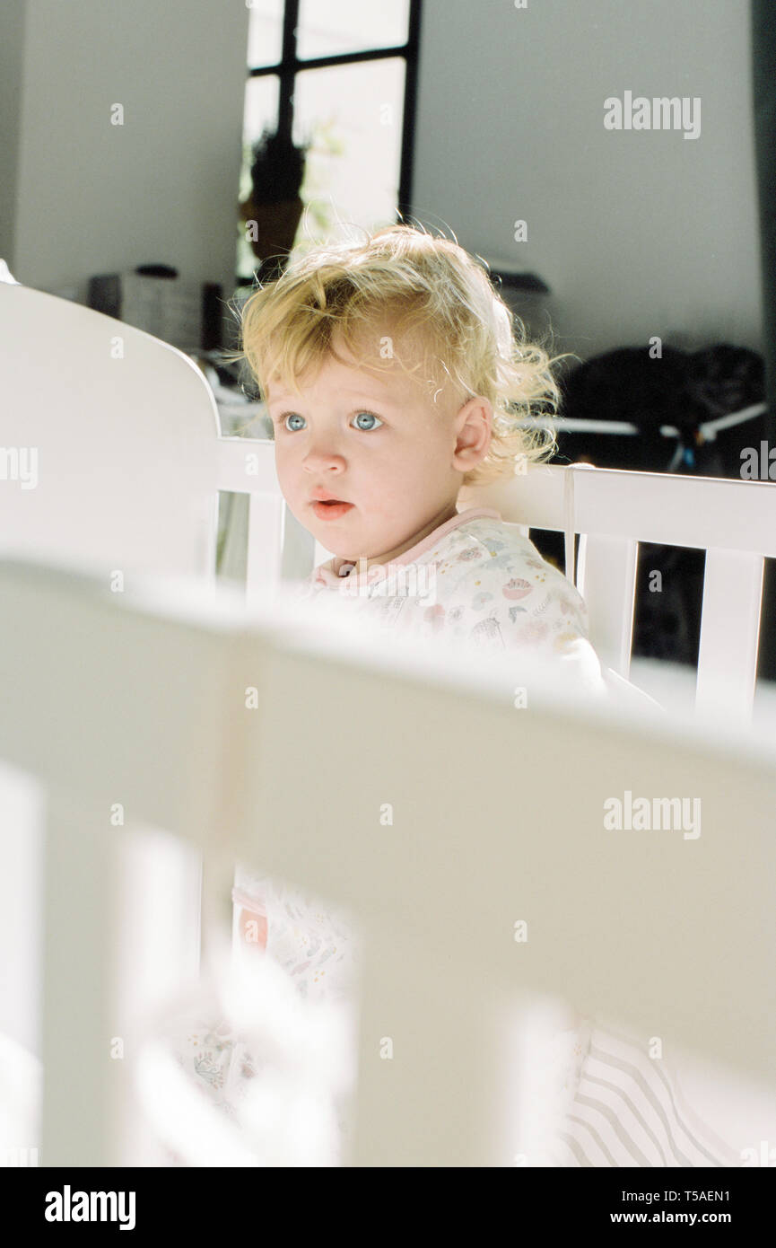 Awake baby cot hi-res stock photography and images - Alamy