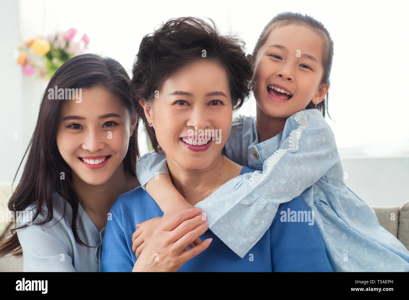 Happy three generations Stock Photo - Alamy