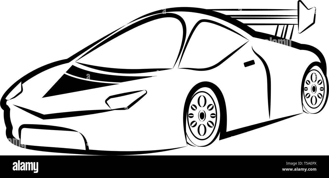 Isolated racing car sketch Stock Vector Image & Art - Alamy