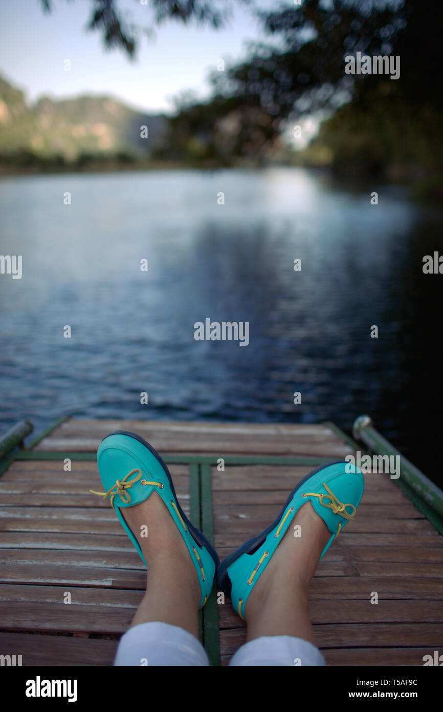 Meditation in a boat Stock Photo - Alamy