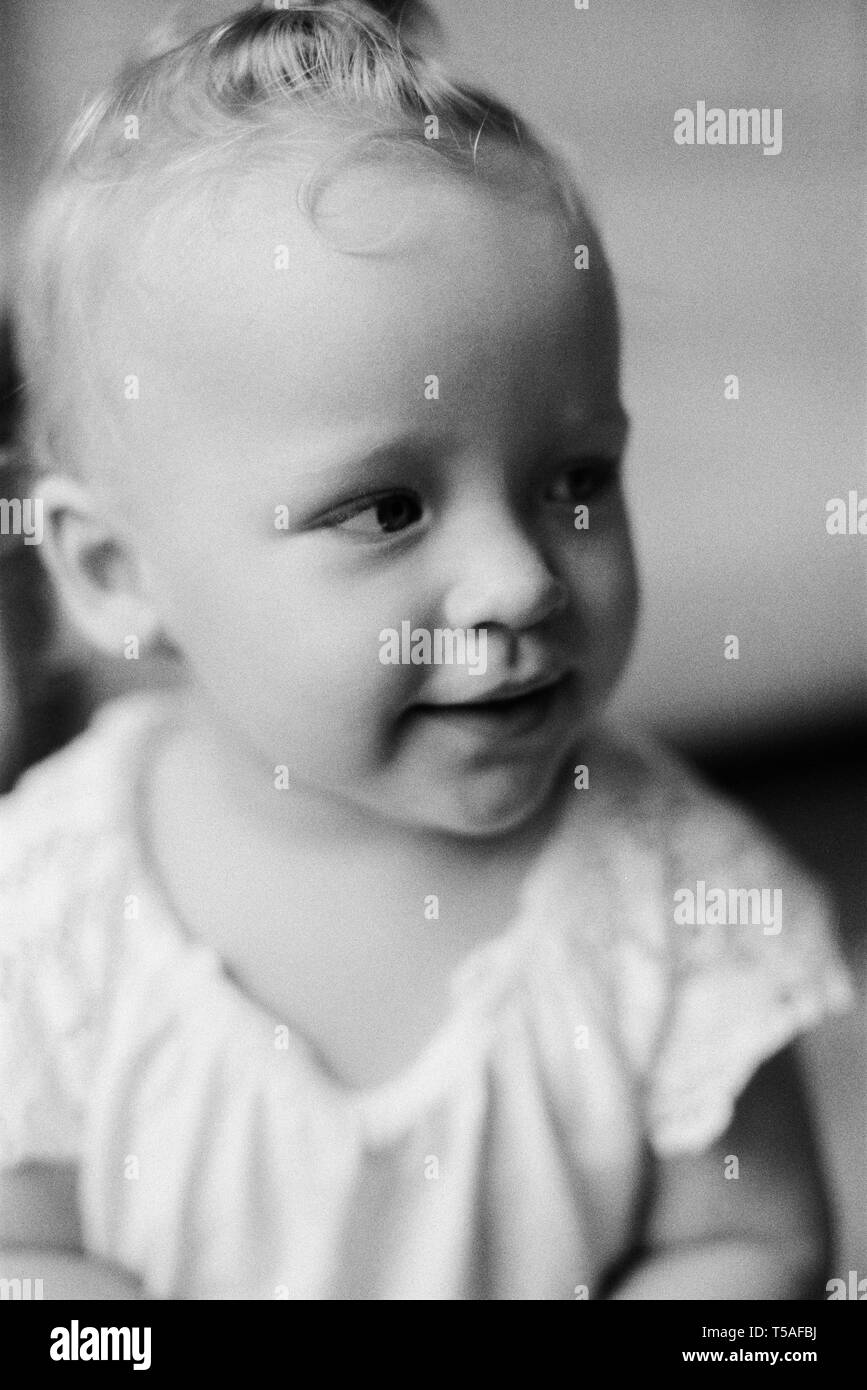 Child baby girl Black and White Stock Photos & Images - Alamy