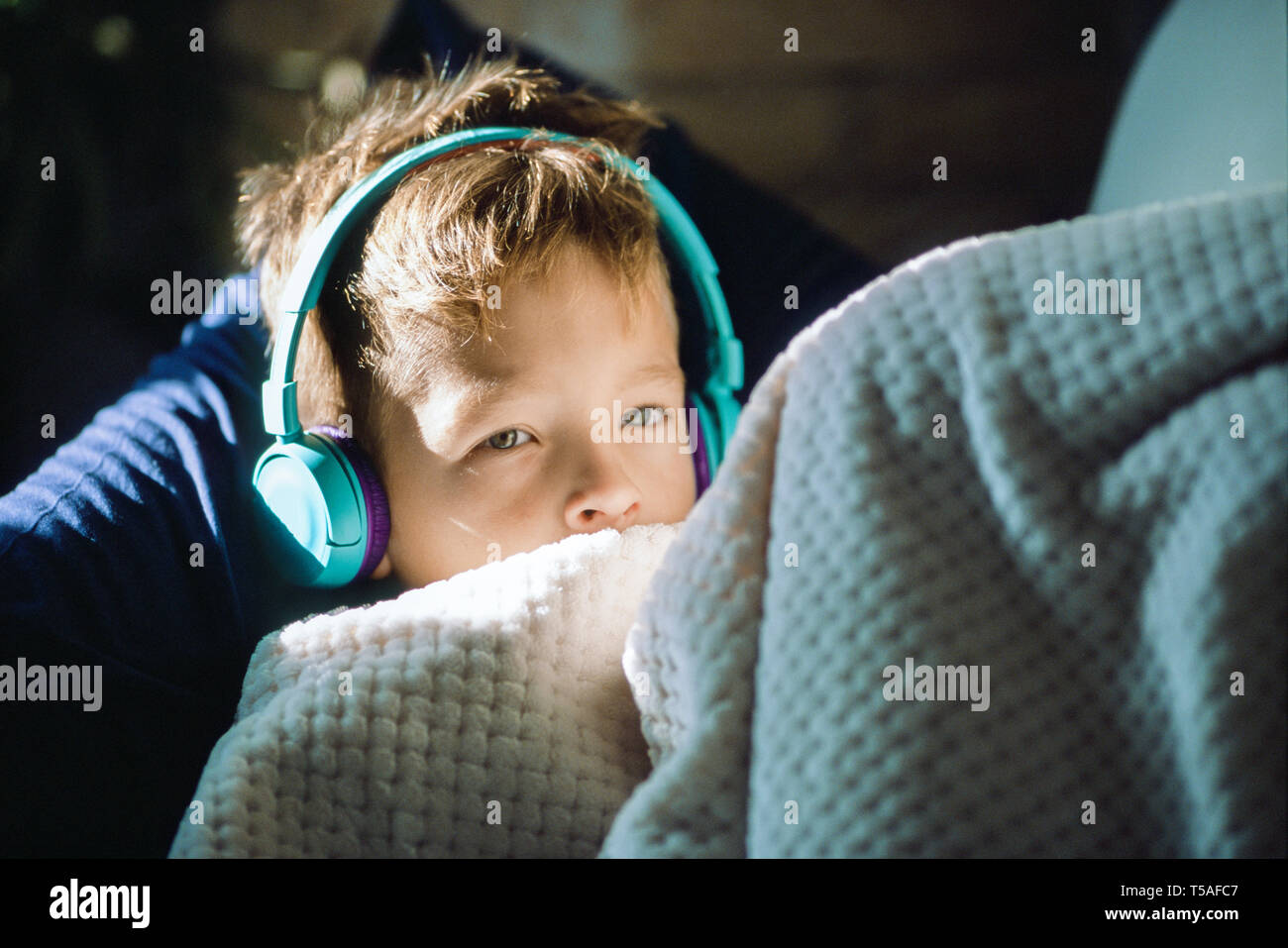 Listening to the music Stock Photo - Alamy