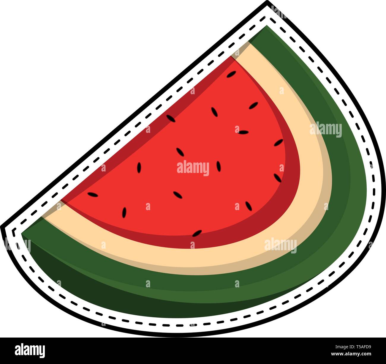 Watermelon cut dotted sticker Stock Vector Image & Art - Alamy