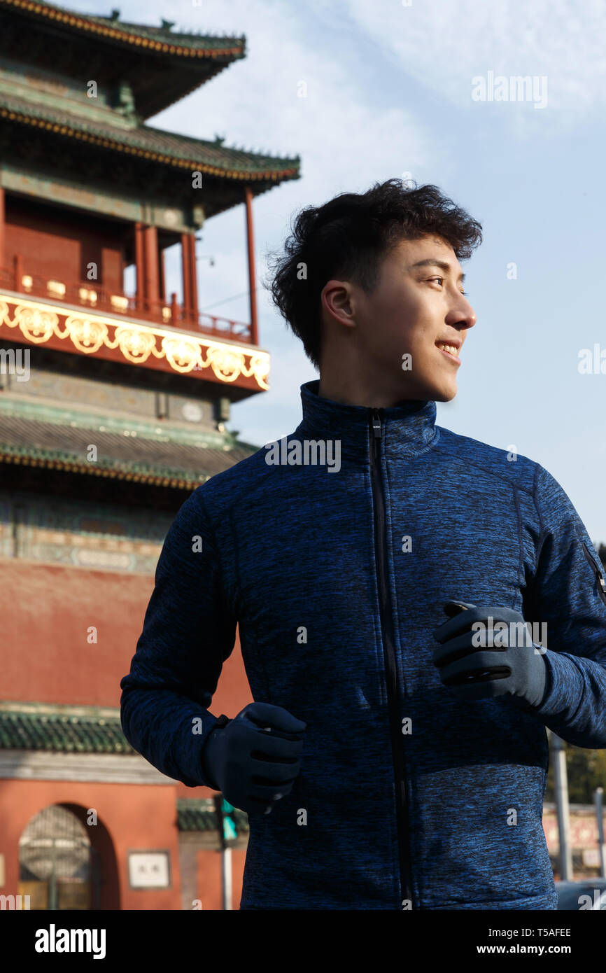 Young men outdoor jogging Stock Photo - Alamy