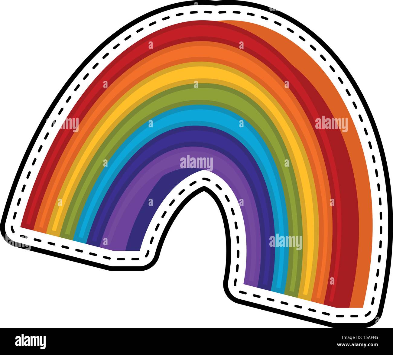 Bright cartoon rainbow sticker hi-res stock photography and images - Alamy
