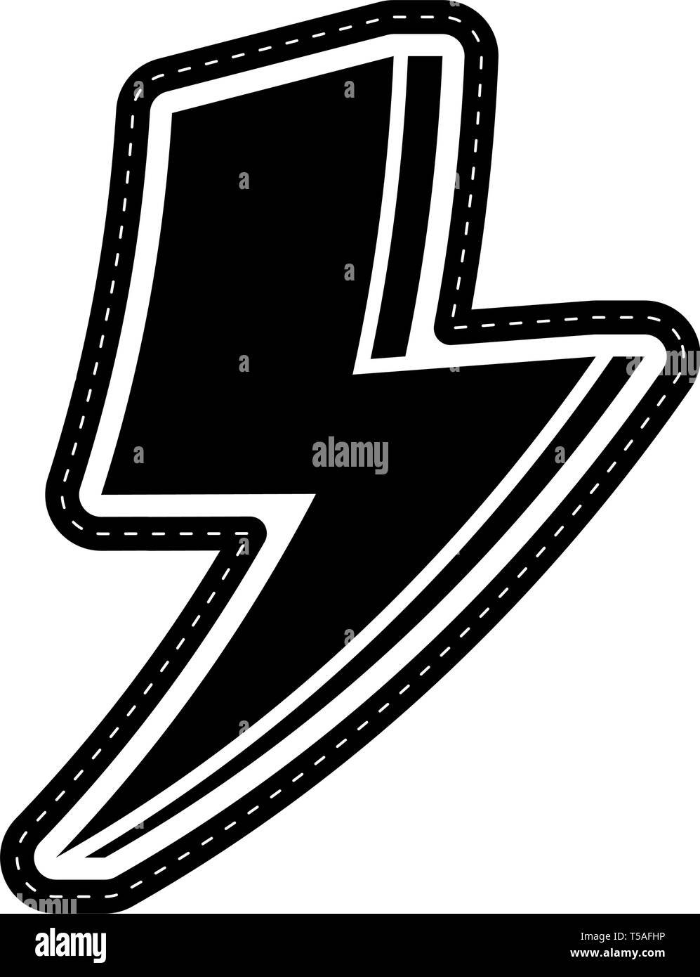 Isolated thunder icon dotted sticker Stock Vector Image & Art - Alamy