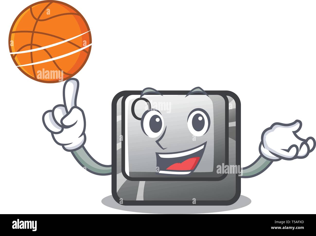 With basketball button Q isolated in the mascot Stock Vector Image ...