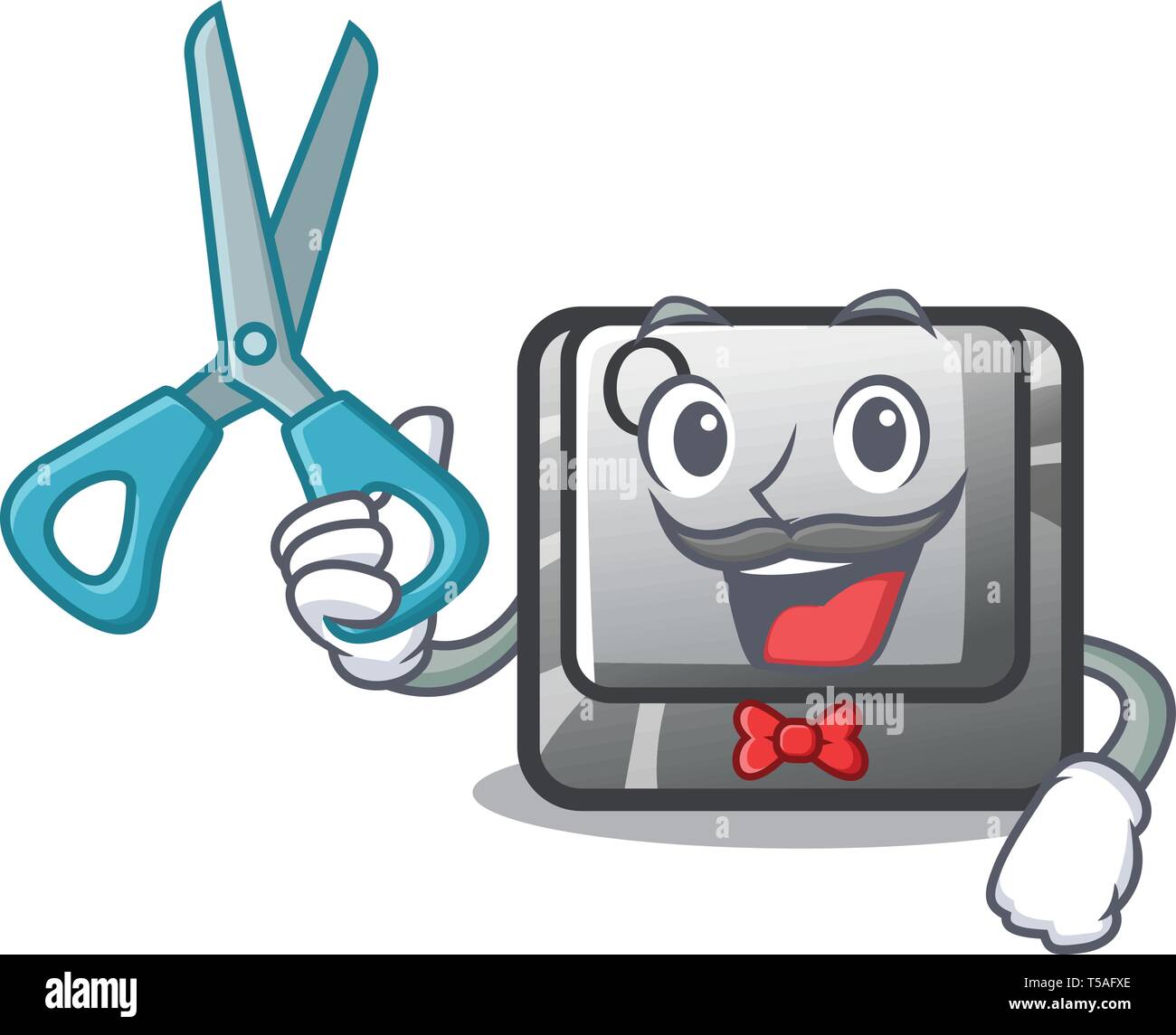 Barber button Q isolated in the mascot Stock Vector Image & Art - Alamy