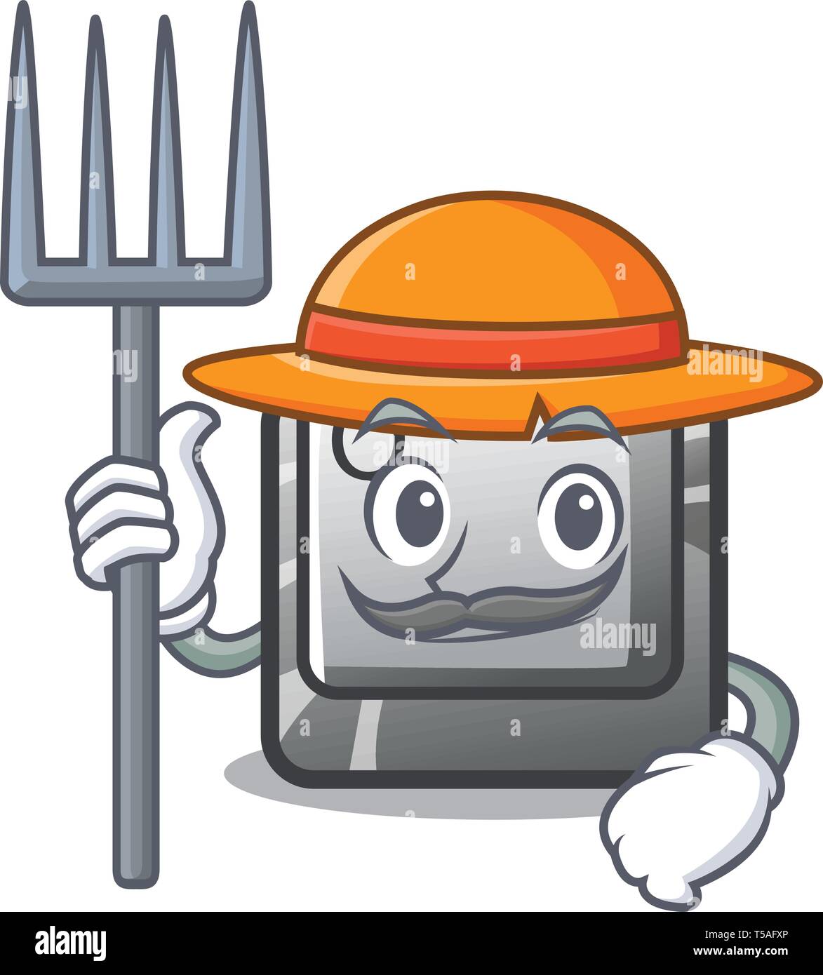 Farmer button Q isolated in the mascot Stock Vector Image & Art - Alamy