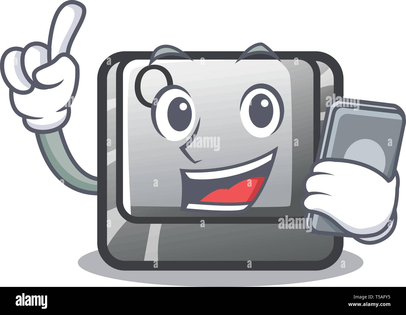 With phone button Q isolated in the mascot Stock Vector Image & Art - Alamy